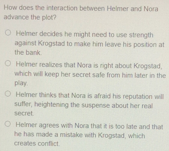 How Does the Interaction Between Helmer Nora Advance the Plot? Helmer ...