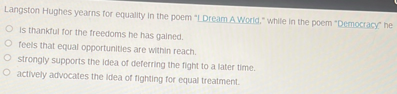 Langston Hughes Yearns for Equality in the Poem "I Dream A World ...