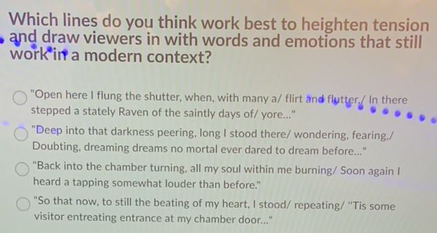 Which Lines Do You Think Work Best to Heighten Tension and Draw Viewers ...