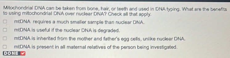Mitochondrial DNA Can Taken from Bone, Hair or Teeth Used in DNA Typing ...