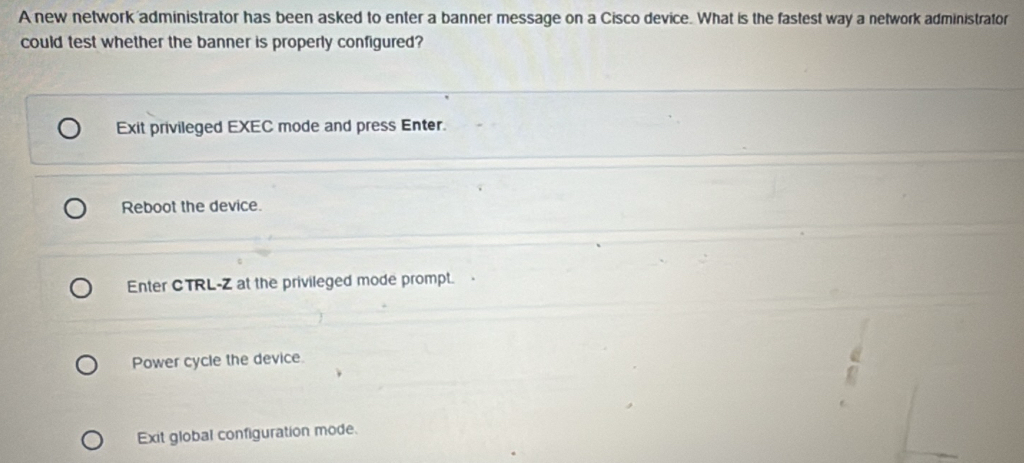 New Network Administrator Asked to Enter Banner Message Cisco Device ...