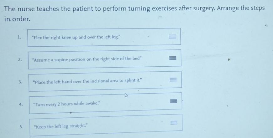 The Nurse Teaches the Patient to Perform Turning Exercises After ...