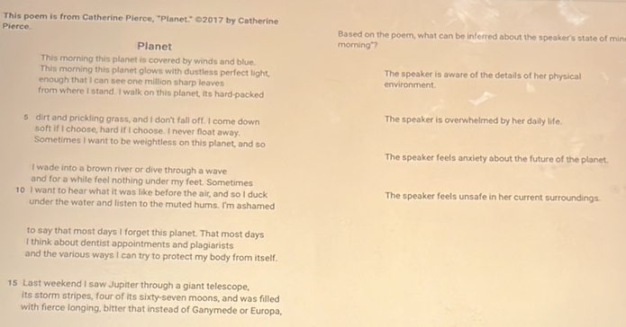 This Poem Is from Catherine Pierce, "Planet." 02017 by Catherine Pierce ...