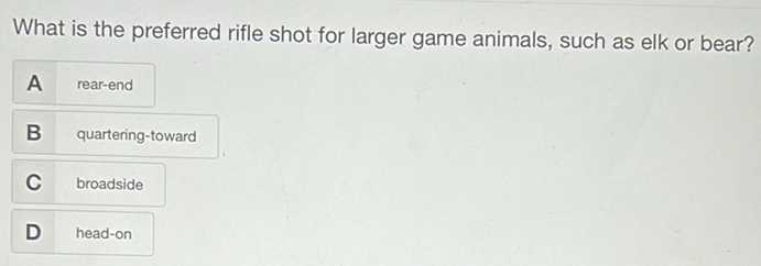 What the Preferred Rifle Shot Larger Game Animals, Elk Bear? Rear-end B ...
