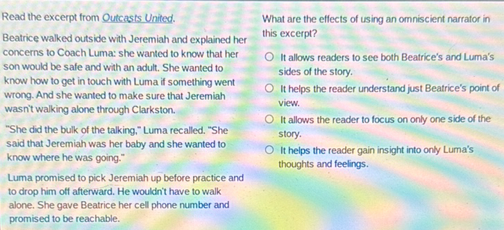 Read the Excerpt Outcasts United. Beatrice Walked Outside with Jeremiah ...