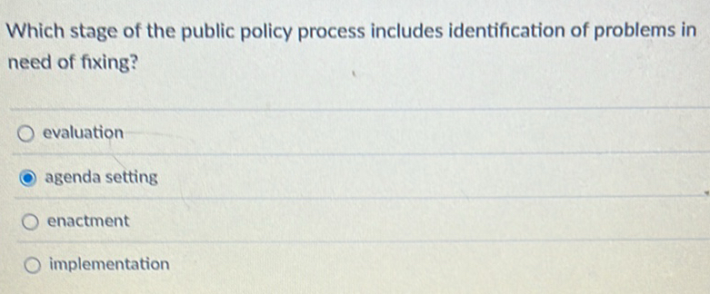 Which Stage Public Policy Process Includes Identification Problems Need ...