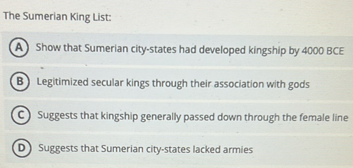 The Sumerian King List: A Show That Sumerian City-states Had Developed ...