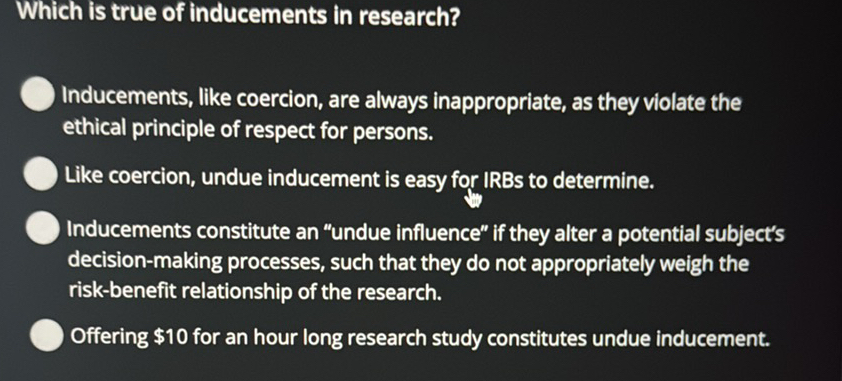 Which Is True of Inducements Research? Inducements, Like Coercion ...