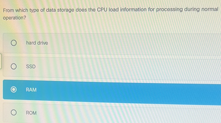 From Which Type of Data Storage Does the CPU Load Information for ...