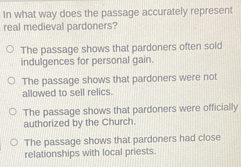 In What Way Does the Passage Accurately Represent Real Medieval ...