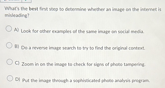 What's the Best First Step to Determine Whether Image on the Internet ...