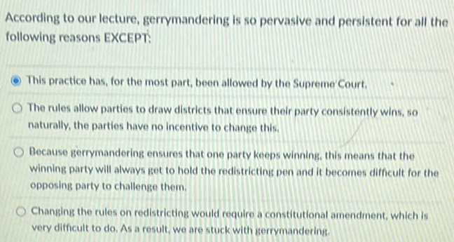 According to Our Lecture Gerrymandering Is so Pervasive and Persistent ...