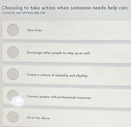 Choosing to Take Action When Someone Needs Help Can: CHOOSE OPTION Save ...