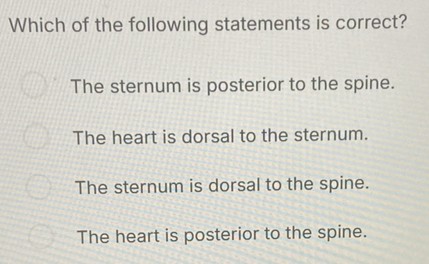 Which of the Following Statements Is Correct? The Sternum Is Posterior ...