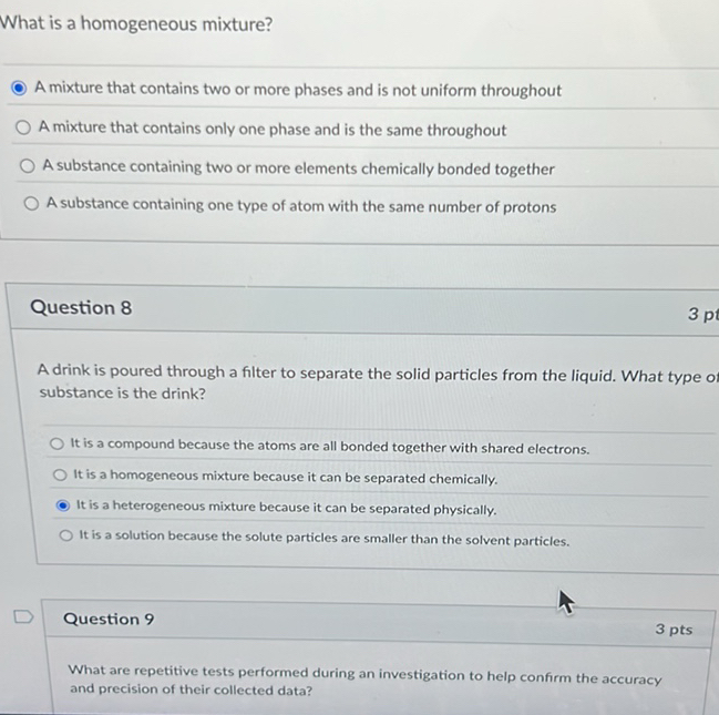 What Is a Homogeneous Mixture? C A Mixture That Contains Two or More ...