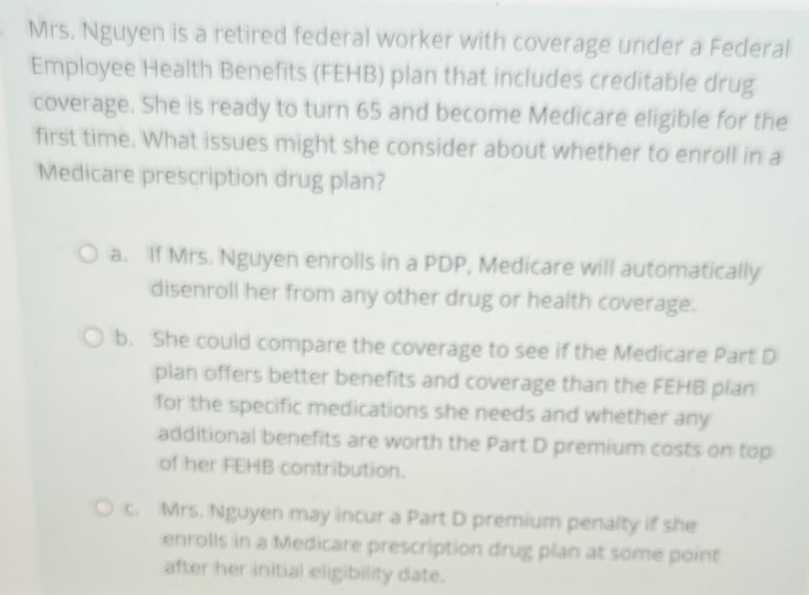 Mrs. Nguyen Retired Federal Worker with Coverage Federal Employee ...