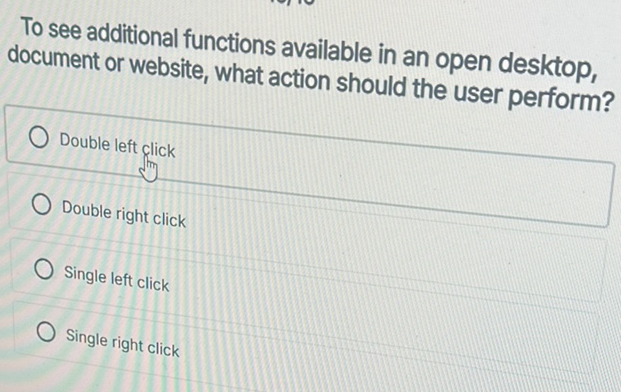 To See Additional Functions Available in an Open Desktop, Document or Website , What Action ...