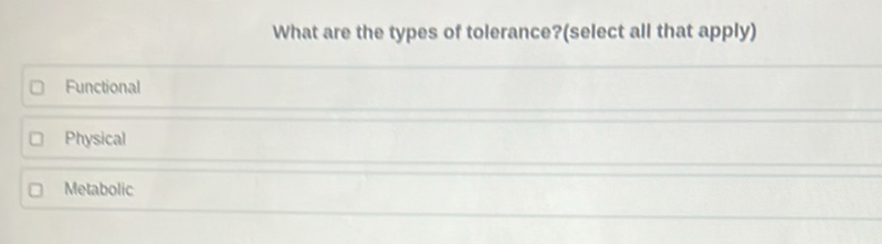 What Are the Types of Tolerance?(select All That Apply) Functional ...
