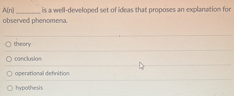 A(n) __ Is a Well-developed Set of Ideas That Proposes an Explanation ...