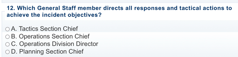 12. Which General Staff Member Directs Responses Tactical Actions ...
