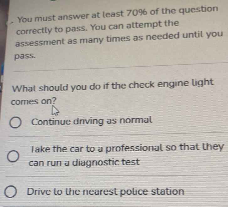 You Must Answer Least 70% of the Question Correctly to Pass. You ...