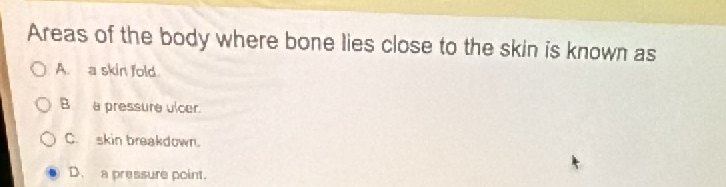 Areas of the Body Where Bone Lies Close to the Skin Is Known as A a ...