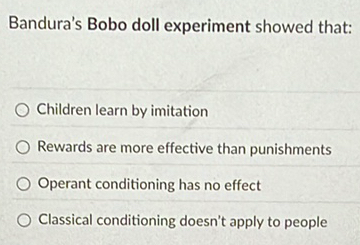 Bandura's Bobo Doll Experiment Showed That: Children Learn by Imitation ...
