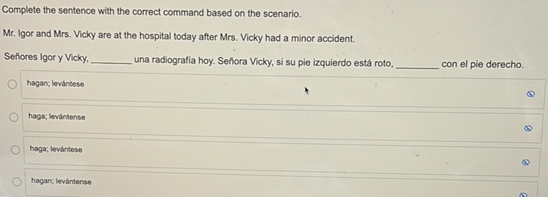 Complete the Sentence with the Correct Command Based on the Scenario ...