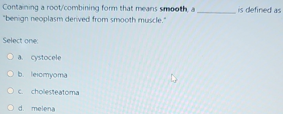 Containing a Root/combining Form That Means Smooth, a __ Is Defined as ...