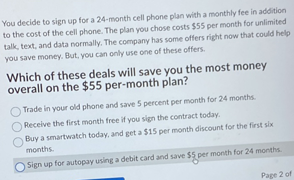 You Decide to Sign up 24-month Cell Phone Plan with Monthly Fee ...