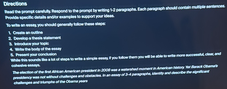 Directions Read the Prompt Carefully, Respond to the Prompt by Writing ...