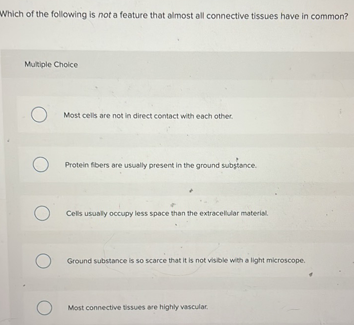 Which of the Following Is Not a Feature That Almost All Connective ...