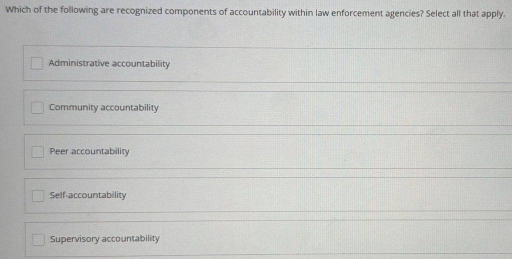 Which of the Following Are Recognized Components of Accountability ...