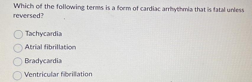 Which of the Following Terms Is a Form of Cardiac Arrhythmia That Is ...