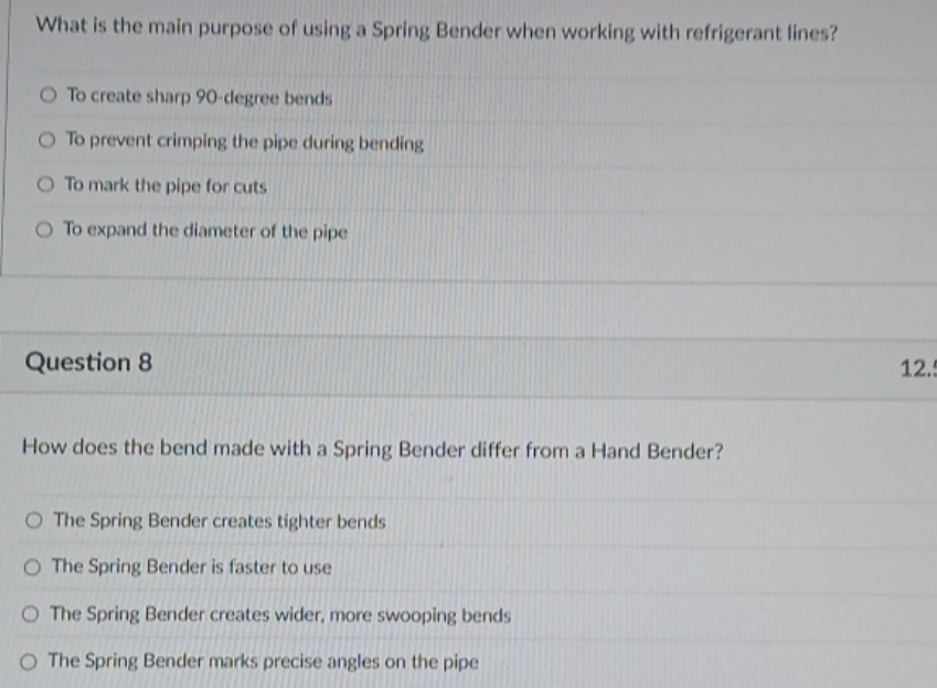 Main Purpose Using Spring Bender Working with Refrigerant Lines? Create ...