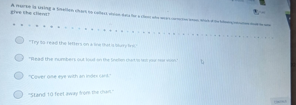 A Nurse Is Using a Snellen Chart to Collect Vision Data for a Client ...