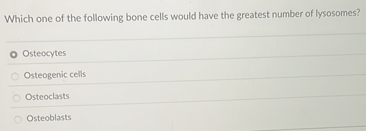 Which One of the Following Bone Cells Would Have the Greatest Number of ...