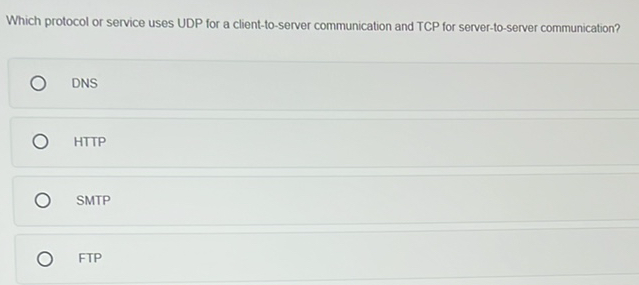 Which Protocol or Service Uses UDP for a Client-to-server Communication ...
