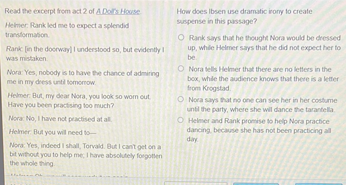 Read Excerpt Act 2 Doll's House Helmer: Rank Led Expect Splendid ...