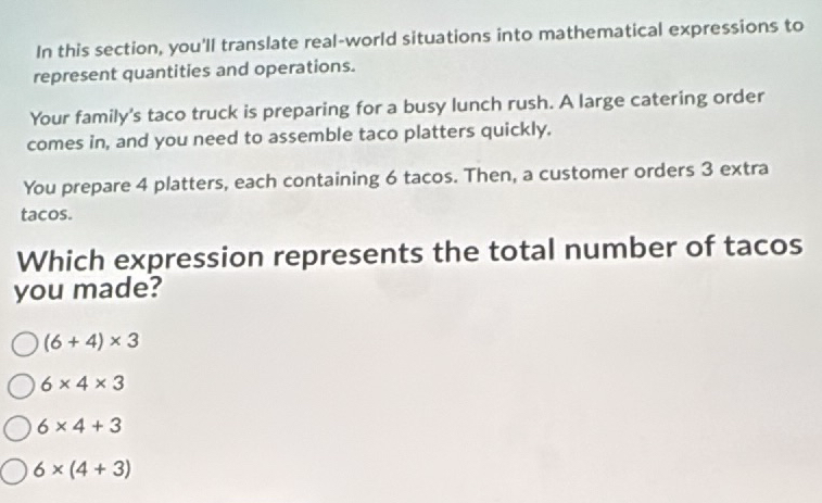 Section, Translate Real-world Situations Mathematical Expressions ...