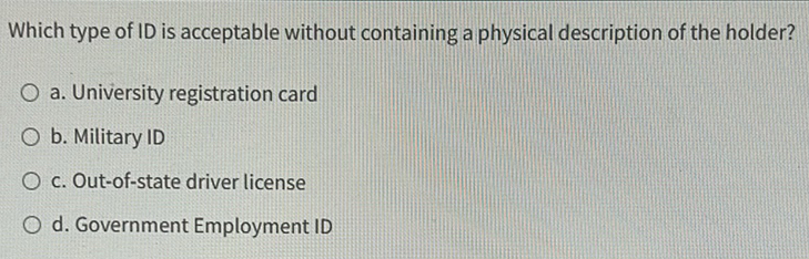 Which Type of ID Is Acceptable Without Containing a Physical ...