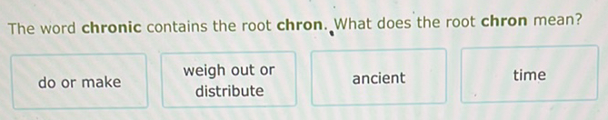 The Word Chronic Contains the Root Chron. What Does the Root Chron Mean ...