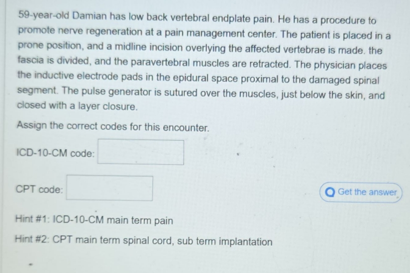 59-year-old Damian Low Back Vertebral Endplate Pain. He Procedure to ...