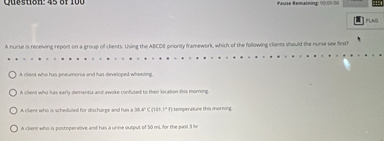 Question: 45 of 100 A Nurse Is Receiving Report on a Group of Clients ...