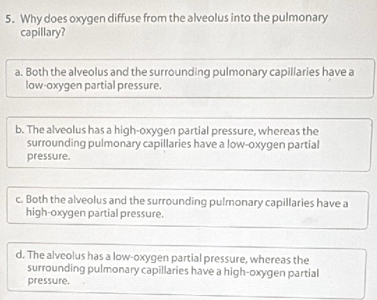 5. Why Does Oxygen Diffuse from the Alveolus into the Pulmonary ...