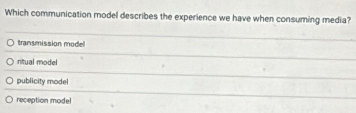 Which Communication Model Describes the Experience We Have When ...