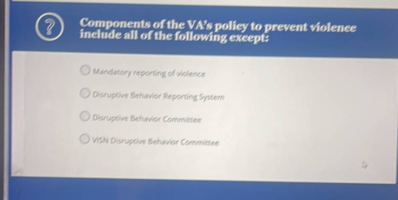 Include All of the Following Excepts Components of the YA's Policy to ...