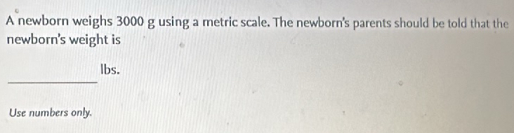 Newborn Weighs 3000 G Using Metric Scale. The Newborn's Parents Should ...
