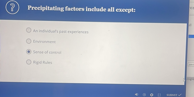 Precipitating Factors Include All Except: An Individual's Past ...