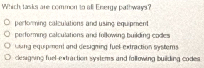 Which Tasks Common Energy Pathways? Performing Calculations Using ...